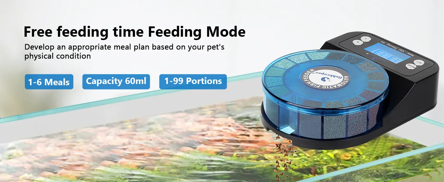 Automatic Fish Feeder: Rechargeable Auto Dispenser for Aquarium ...