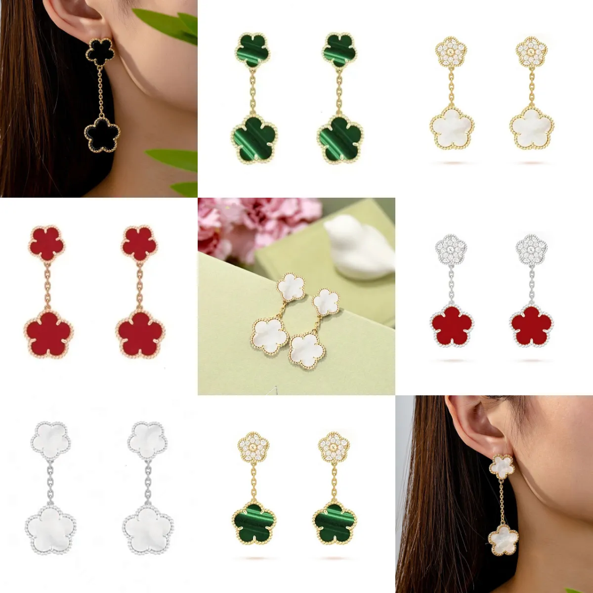 Premium Four Leaf Clover Earrings: 925 Sterling Silver Studs, Lucky ...