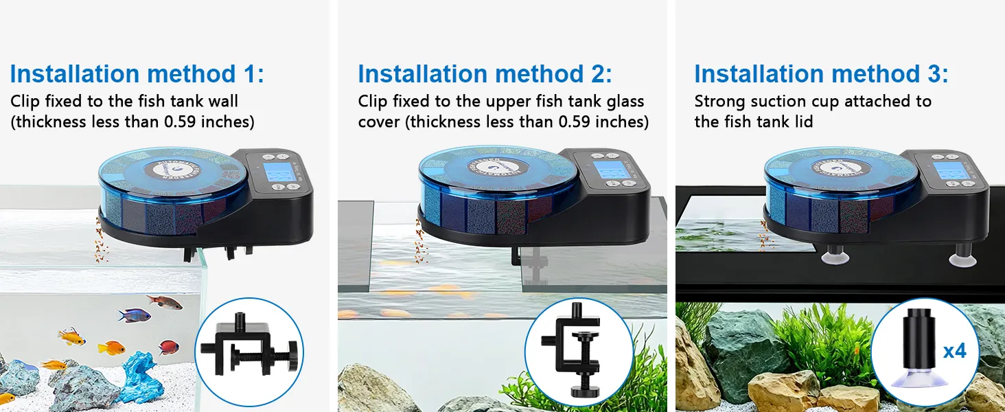Automatic Fish Feeder: Rechargeable Auto Dispenser for Aquarium ...