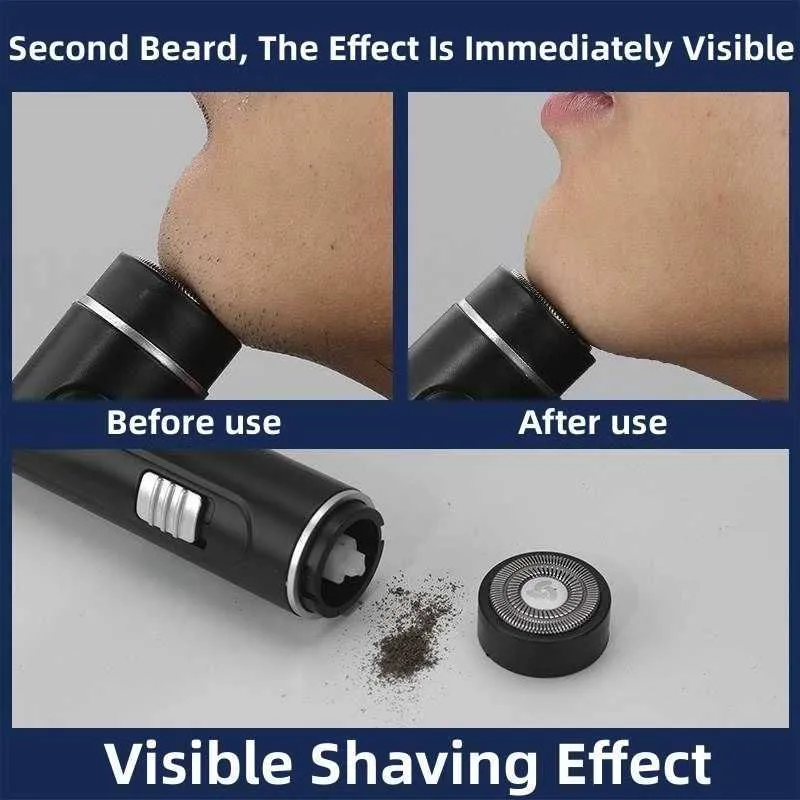 Compact Travel Shaver: USB Rechargeable, Wet/Dry Mini Electric Razor ...