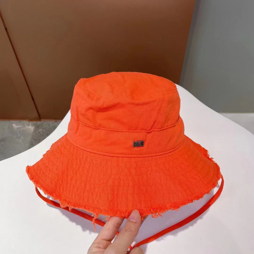 Luxury Designer Orange Bucket Hat With Wide Brim For Women Perfect For ...