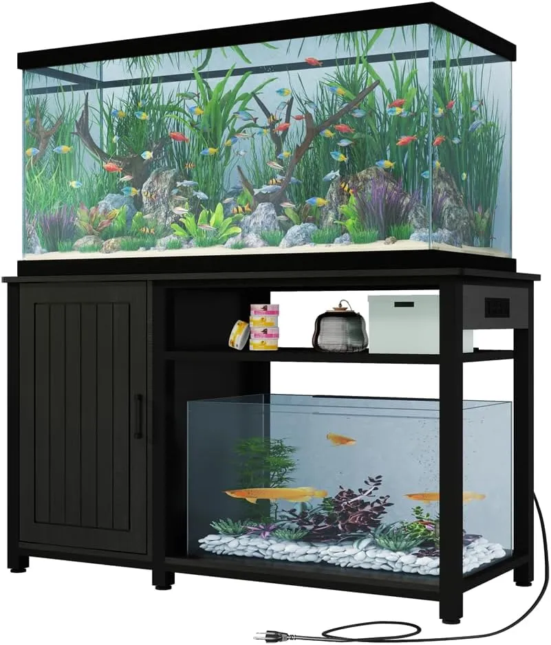 Heavy Duty Aquarium Stand for 55-75 Gallon Tanks with Power Outlets ...