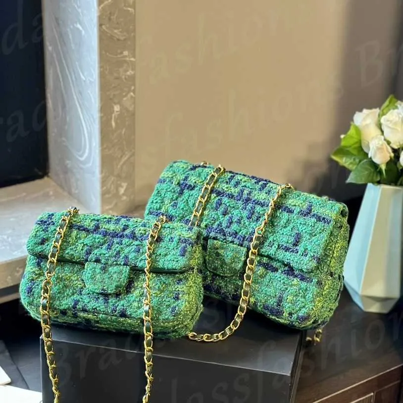 Designer Goat Skin Flap Tartan Evening Bag With Gold And Silver Chain ...