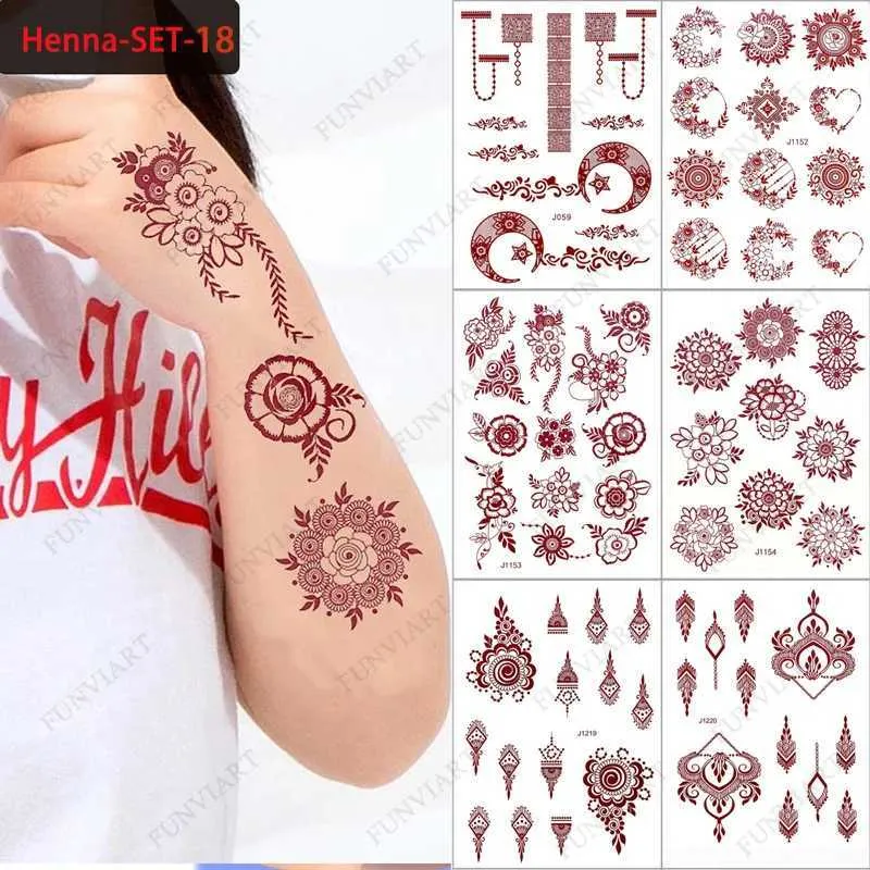 DHgate.com:Temporary Henna Tattoos - 6-Pack Brown & Maroon Henna Body ...