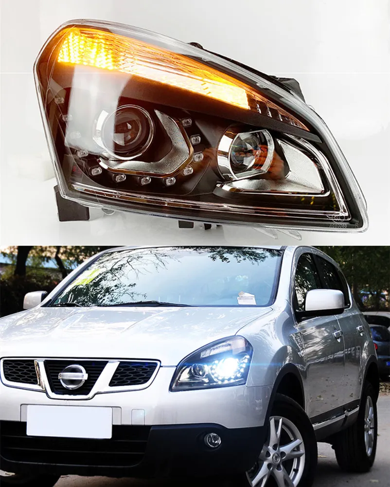 Car Turn Signal LED Headlight Lens for Nissan Qashqai 2007-2016 and ...
