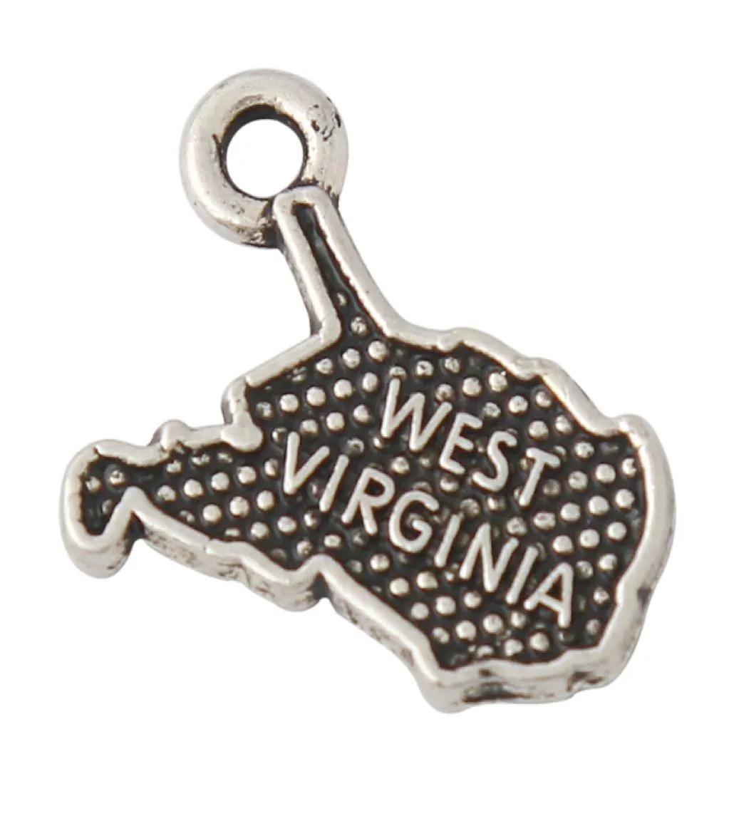 Trendy Alloy US West Virginia Map Argento Nomination Charms DIY ...