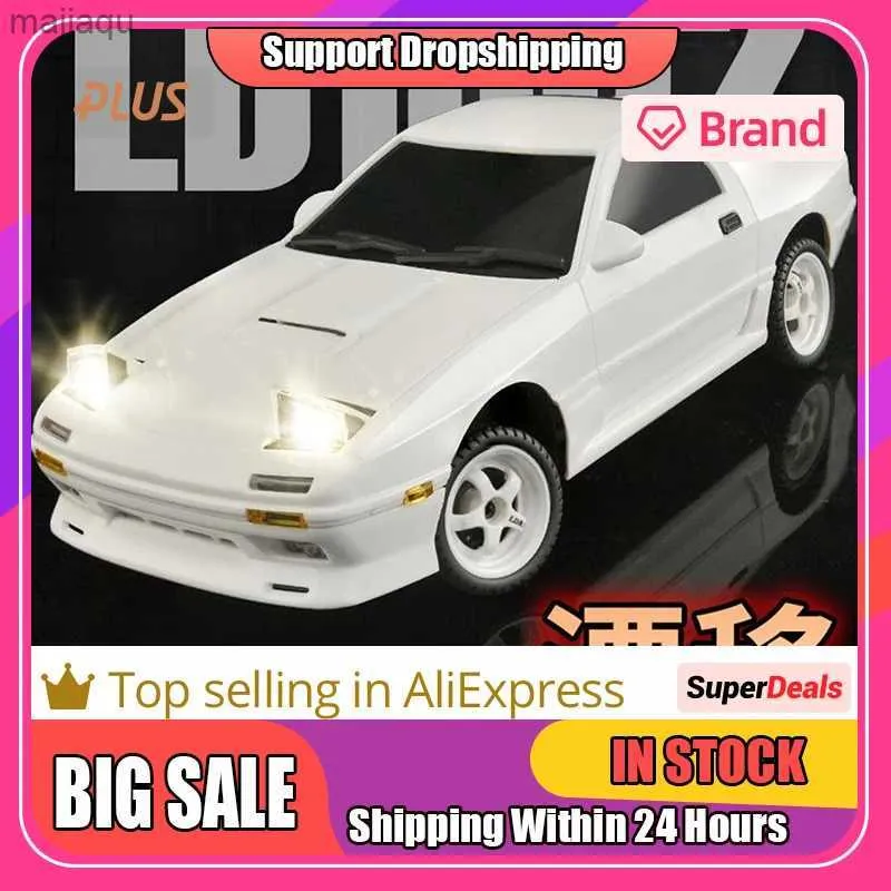 LDRC LD1802 RX7 1/18 Electric RC Drift Car With Stedi Driving Lights 2.4G 2WD, 10km/H Charging ...