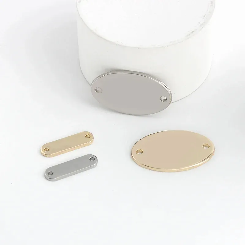 Oval Metal Sewing Plates for DIY Crafts & Custom Tags - Double Hole ...