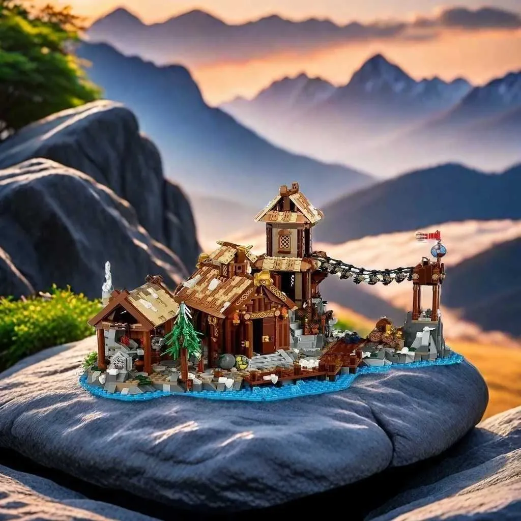 Viking Village Building Blocks Set: 2103-Piece Medieval House Model ...