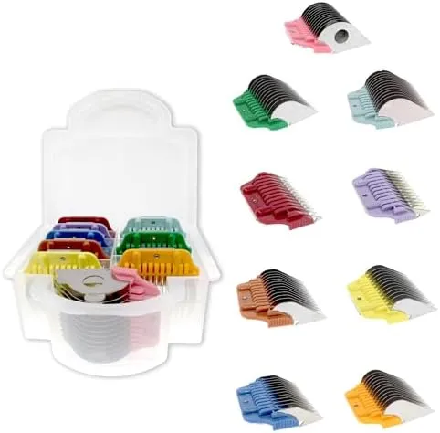 DHgate.com:9-Piece Professional Hair Clipper Guard Set with Color Coded ...