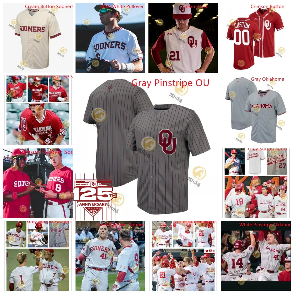 Custom Stitched Oklahoma Sooners Baseball Button Up... From ...