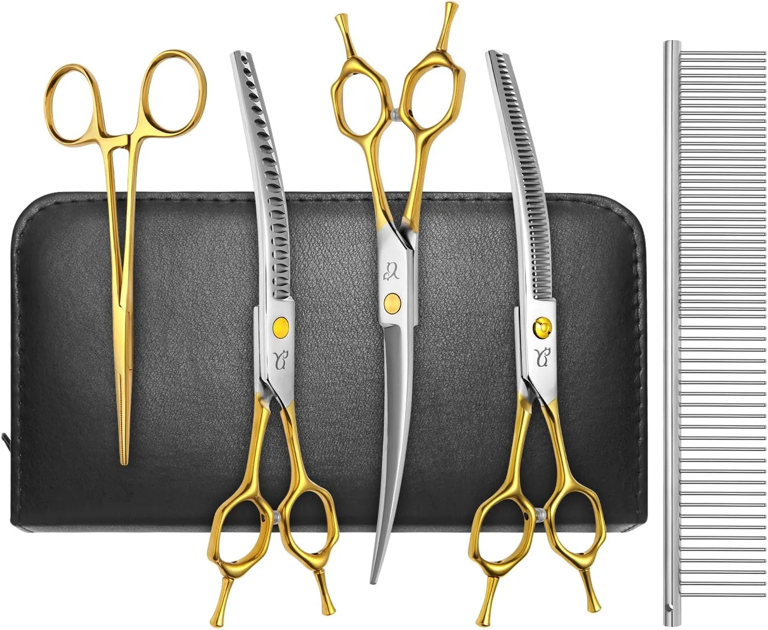 Premium Curved Pet Grooming Scissors - Safety Round Tips, Sharp ...