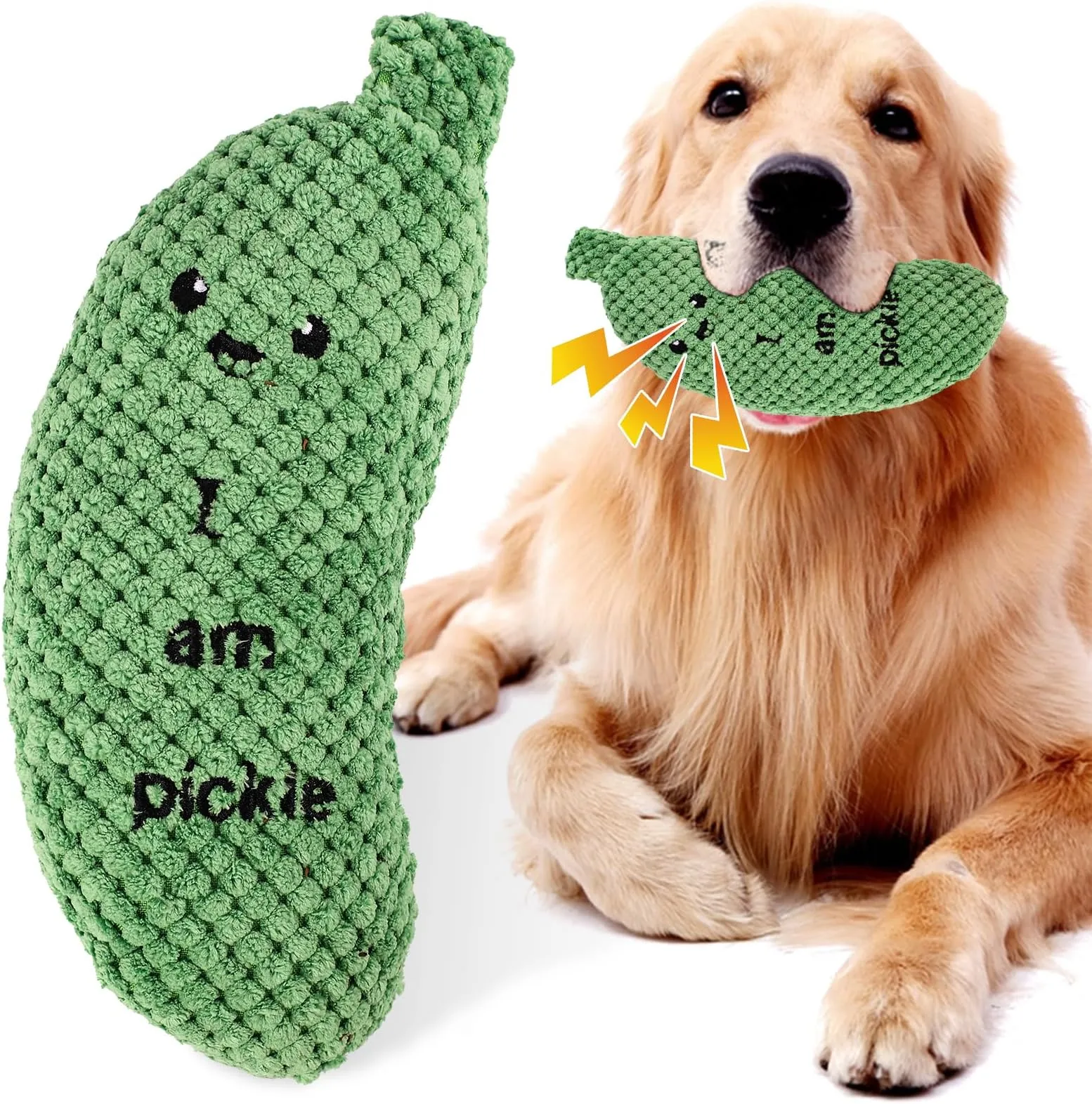 Funny Pickle Plush Dog Toy with Squeaker - Durable Chew Toy for All ...