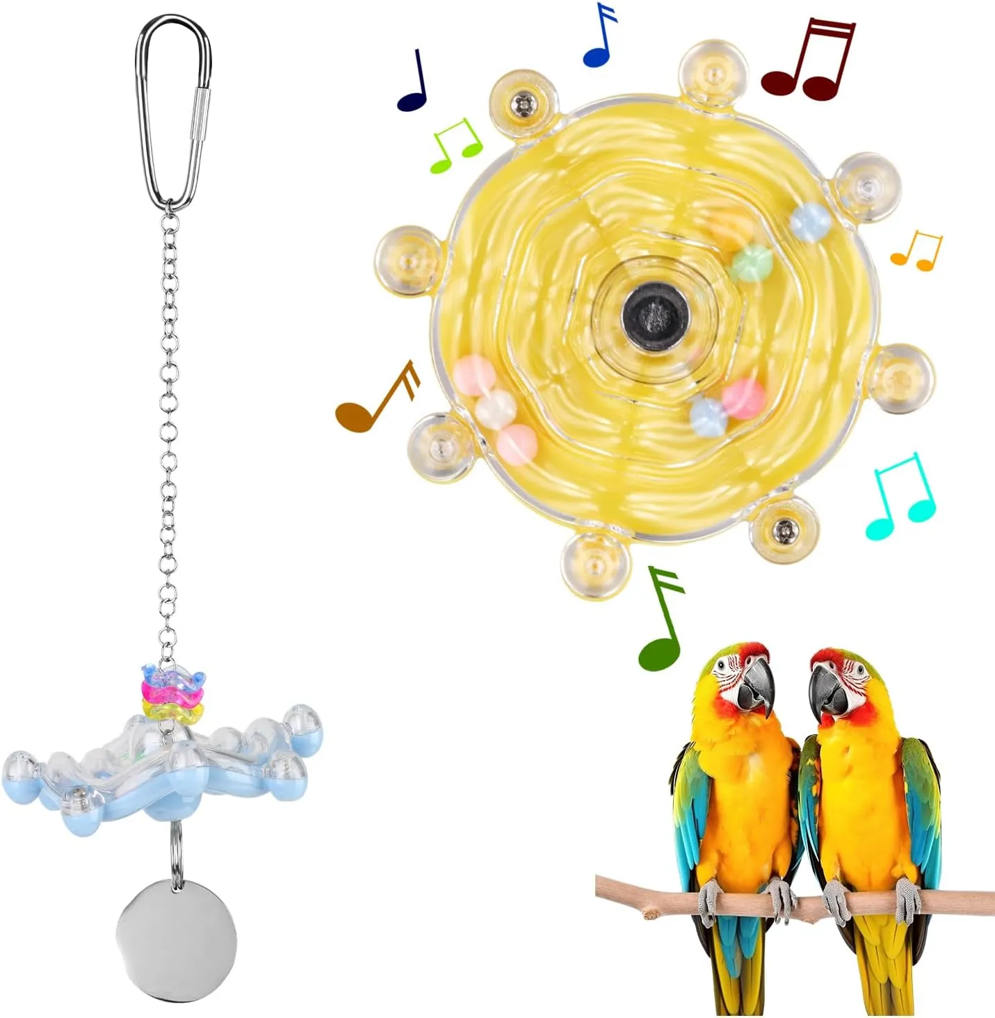 DHgate.com:Parakeet Bird Toys, 2-Pack Colorful Spinning Wheel Rattles ...