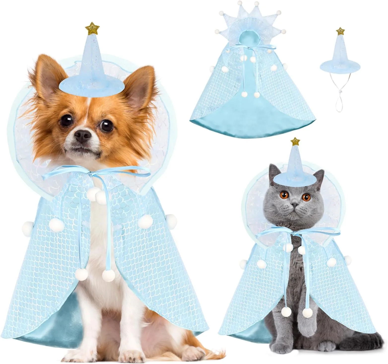 Sparkly Tulle Pet Cloak Costume - Adorable Puppy & Cat Outfit for ...