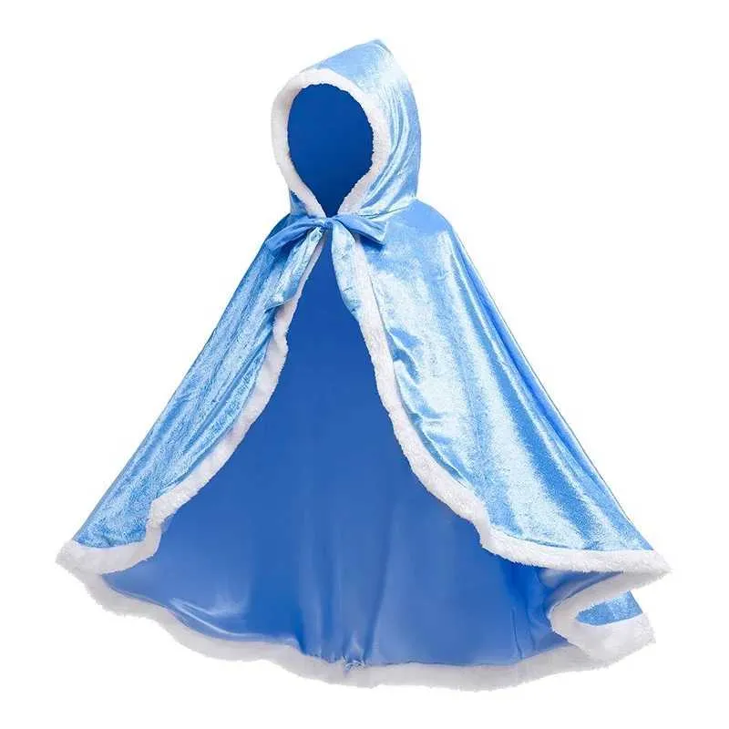 Girls' Princess Velvet Cape: Long Corduroy Hooded Shawl for Parties ...
