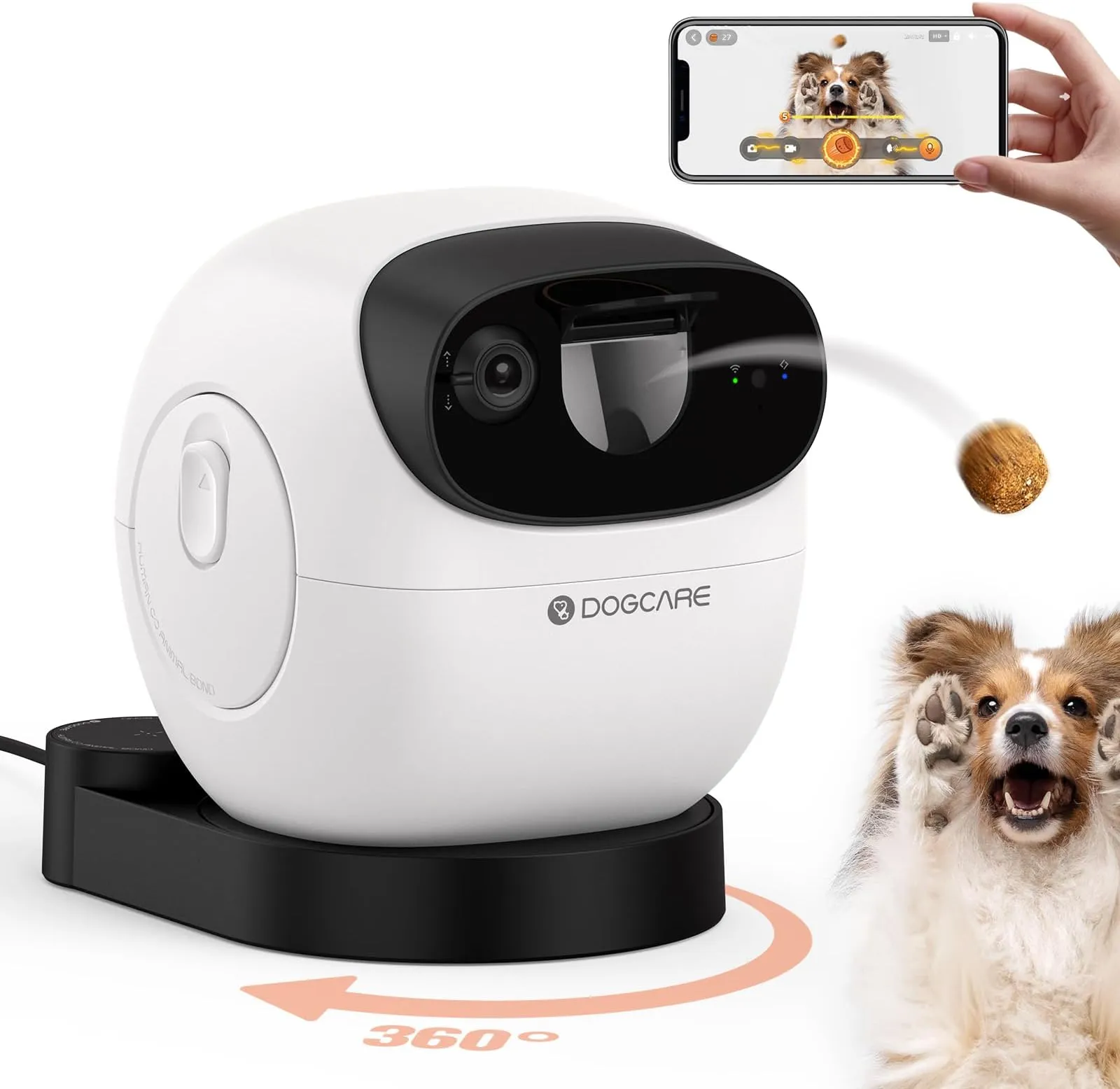 360° HD Pet Camera Treat Dispenser - AI Tracking, Barking Alert, Shop ...