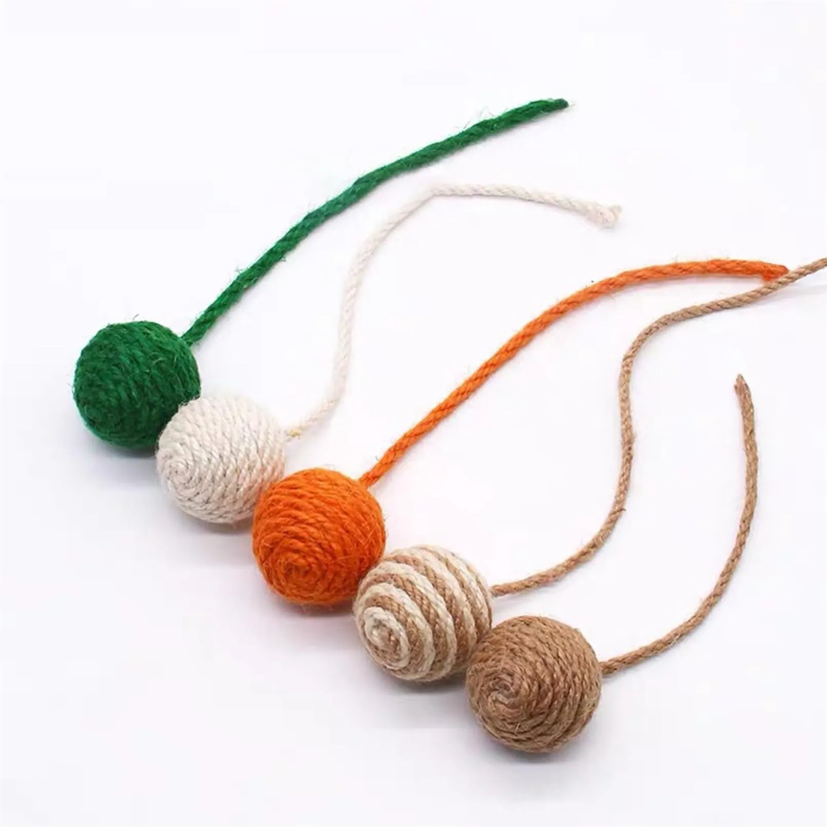 Interactive Cat Toy Ball - Handmade Sisal Rope Hanging Toy for Indoor ...