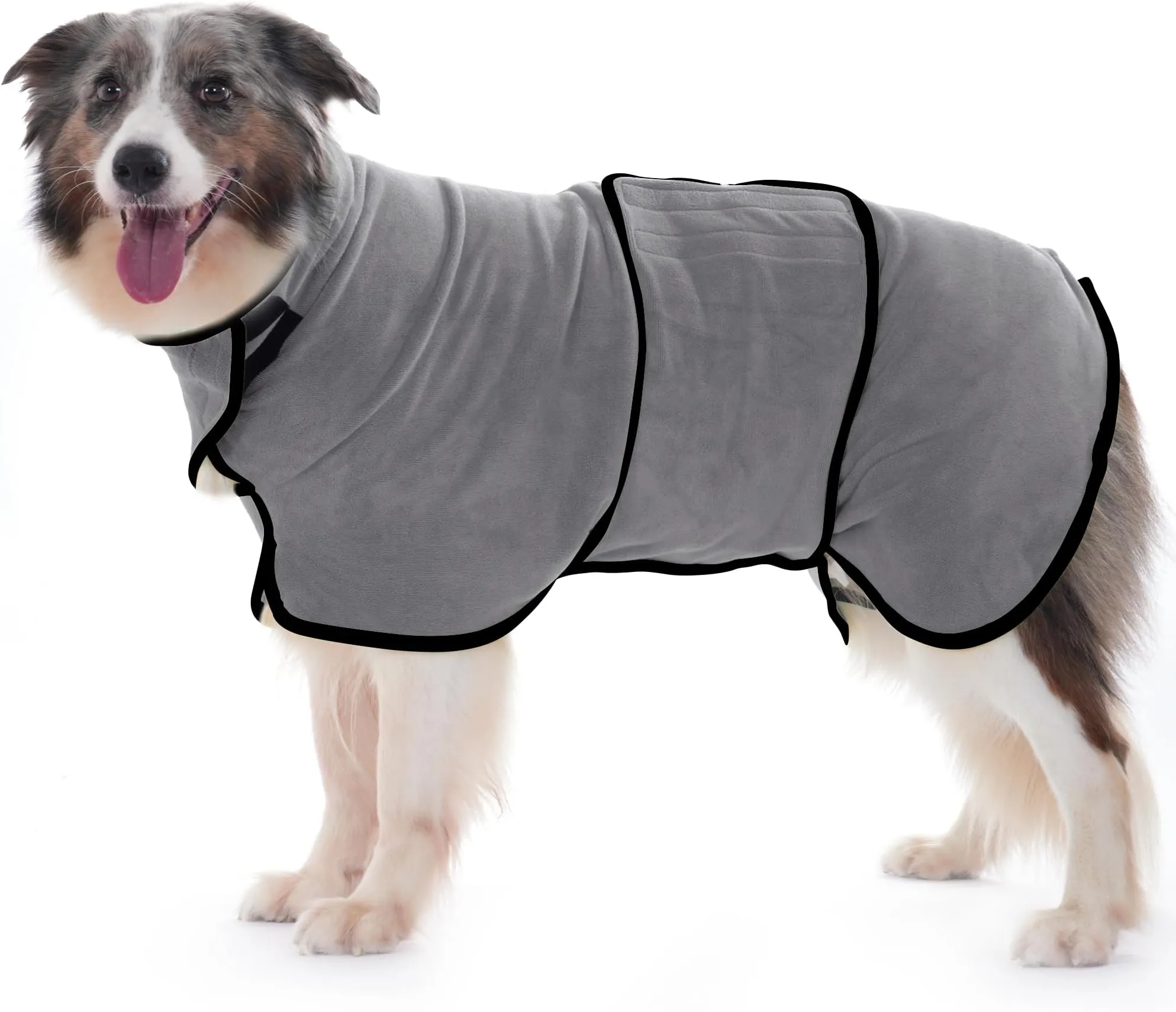 Super Absorbent Dog Bathrobe Towel - Quick Drying Microfiber Robe for ...