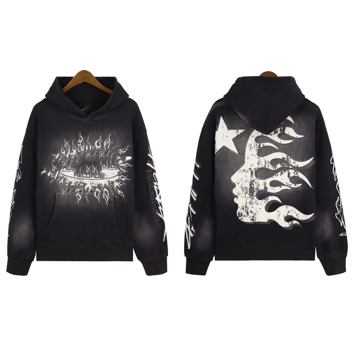 Hellstar Graffiti Foil Print Hoodie For Men Designer Graphic Graphic ...