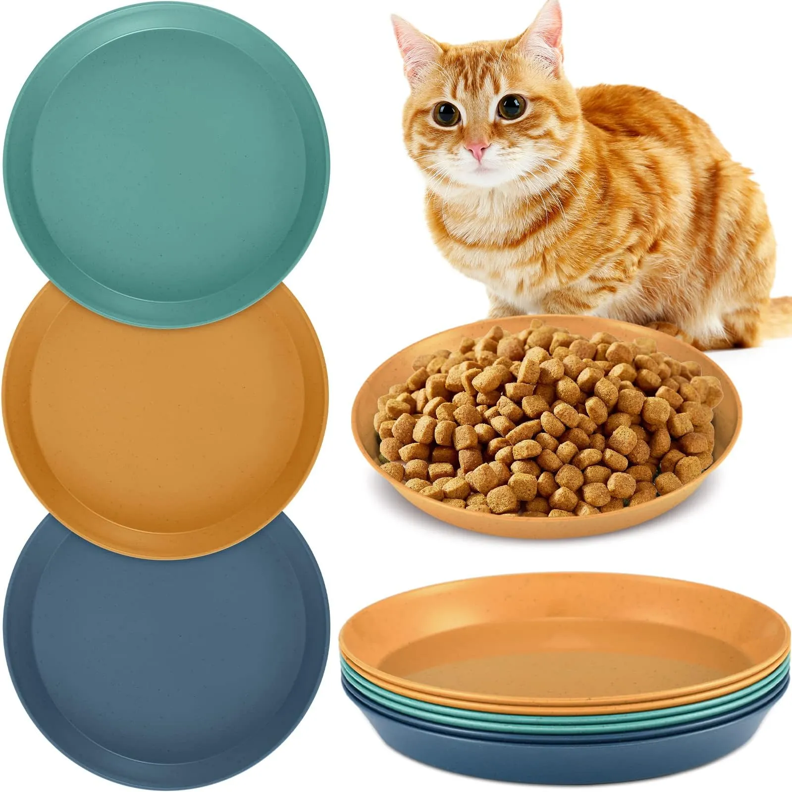 Shallow Whisker Friendly Cat Food Bowls - 6 Pack, Lightweight & Easy ...