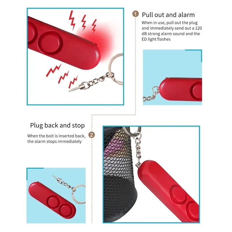 New 120dB Double Speaker Self Defence Device Loud Alarm Attack Panic ...