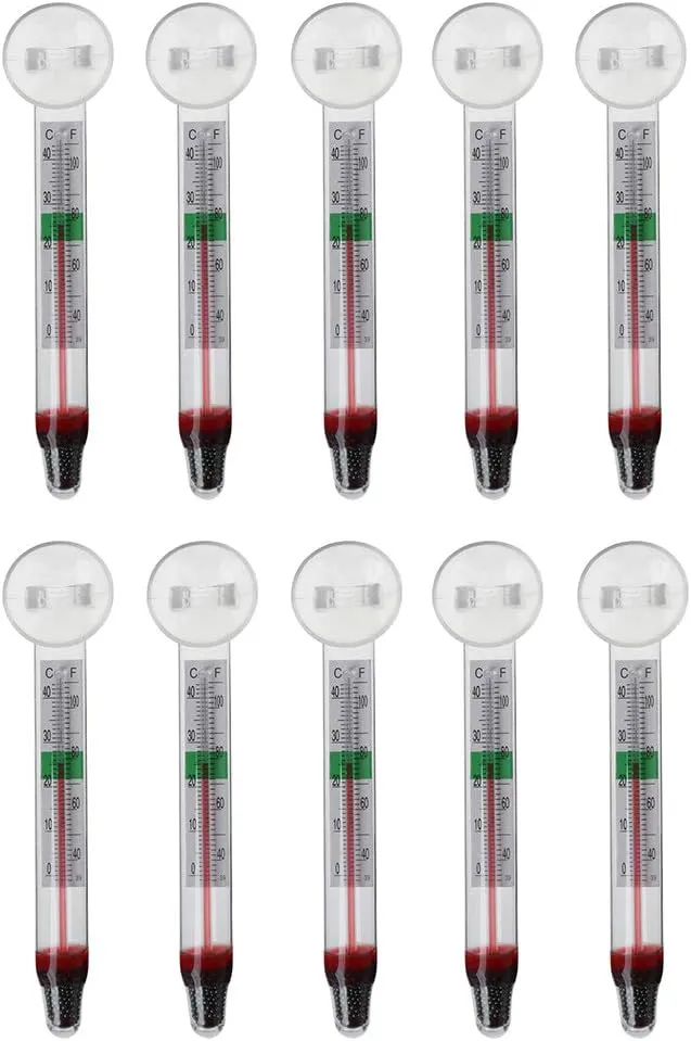 10-Pack Floating Aquarium Thermometer Set - Easy Read Fish Tank ...