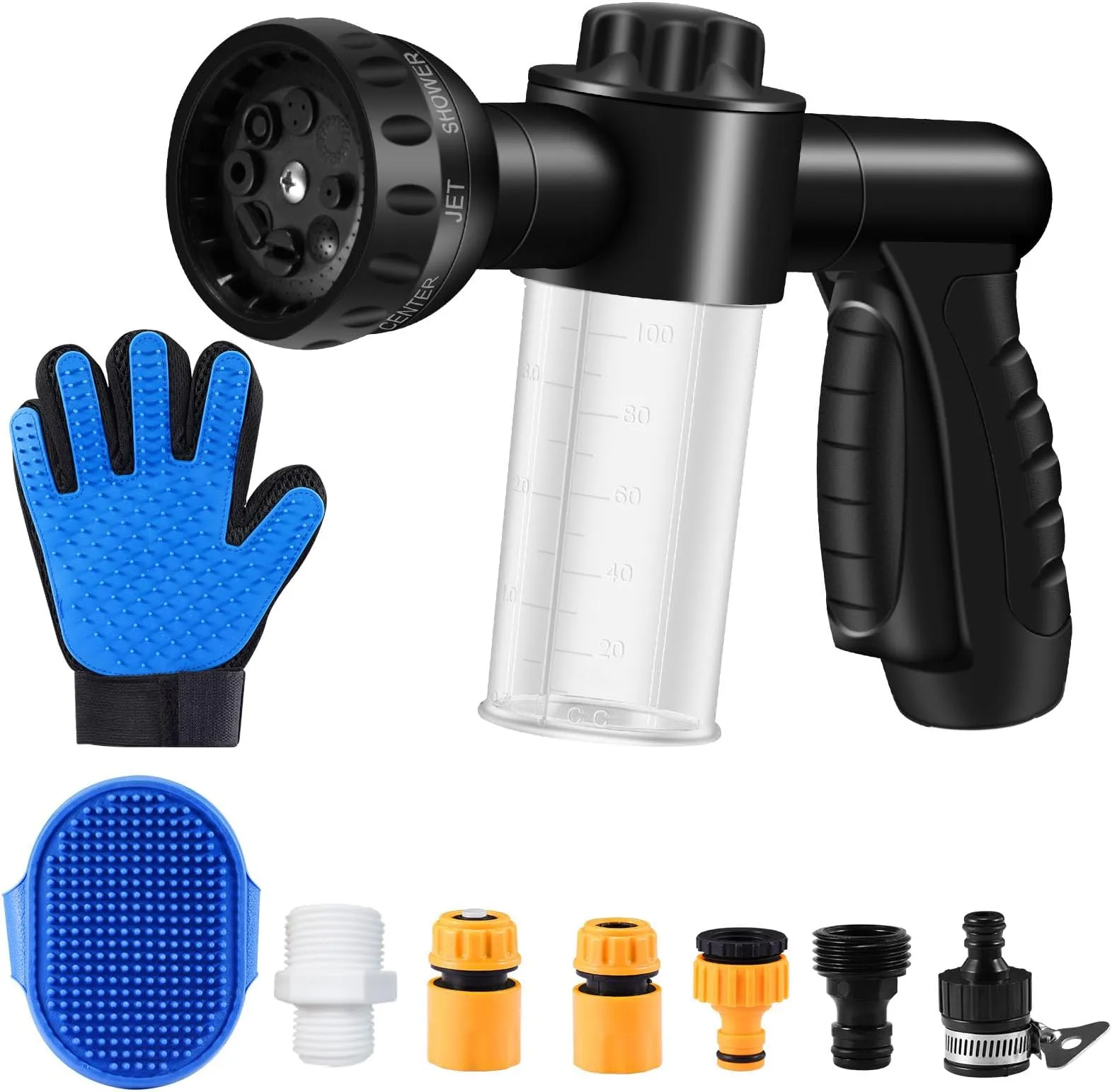 8-in-1 Pet Wash Sprayer Kit: Dog & Horse Shower, Foam Dispenser ...