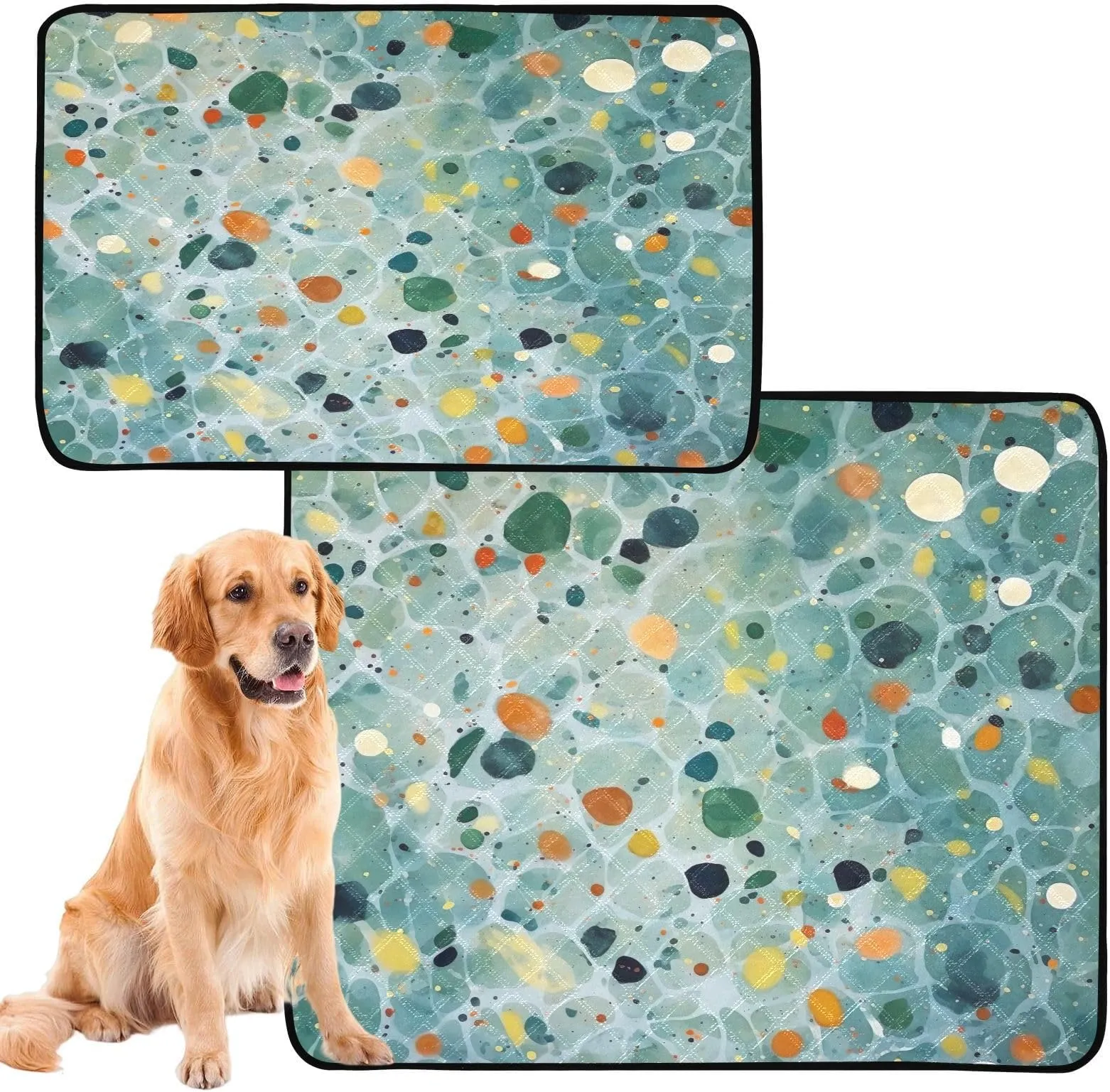 Msyxl 2 Pack Marble Texture Reusable Washable Dog Pee Pads for Pet ...