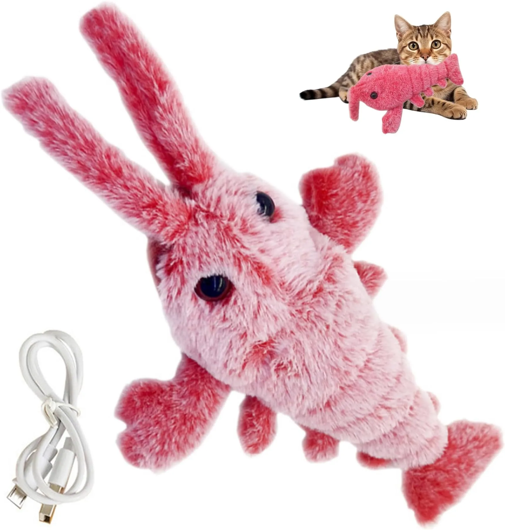 Interactive Flopping Fish Cat Toy - USB Rechargeable, Catnip Included ...