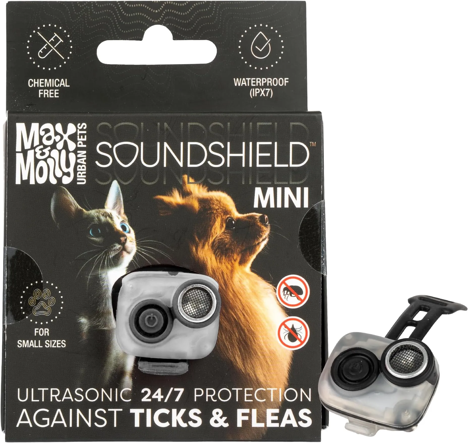 Mini Ultrasonic Pet Protection Tag - Season-Long Defense for Cats ...