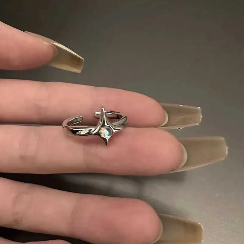 Irregular Star & Cross Open Ring - Adjustable Punk Gothic Jewelry, Best ...