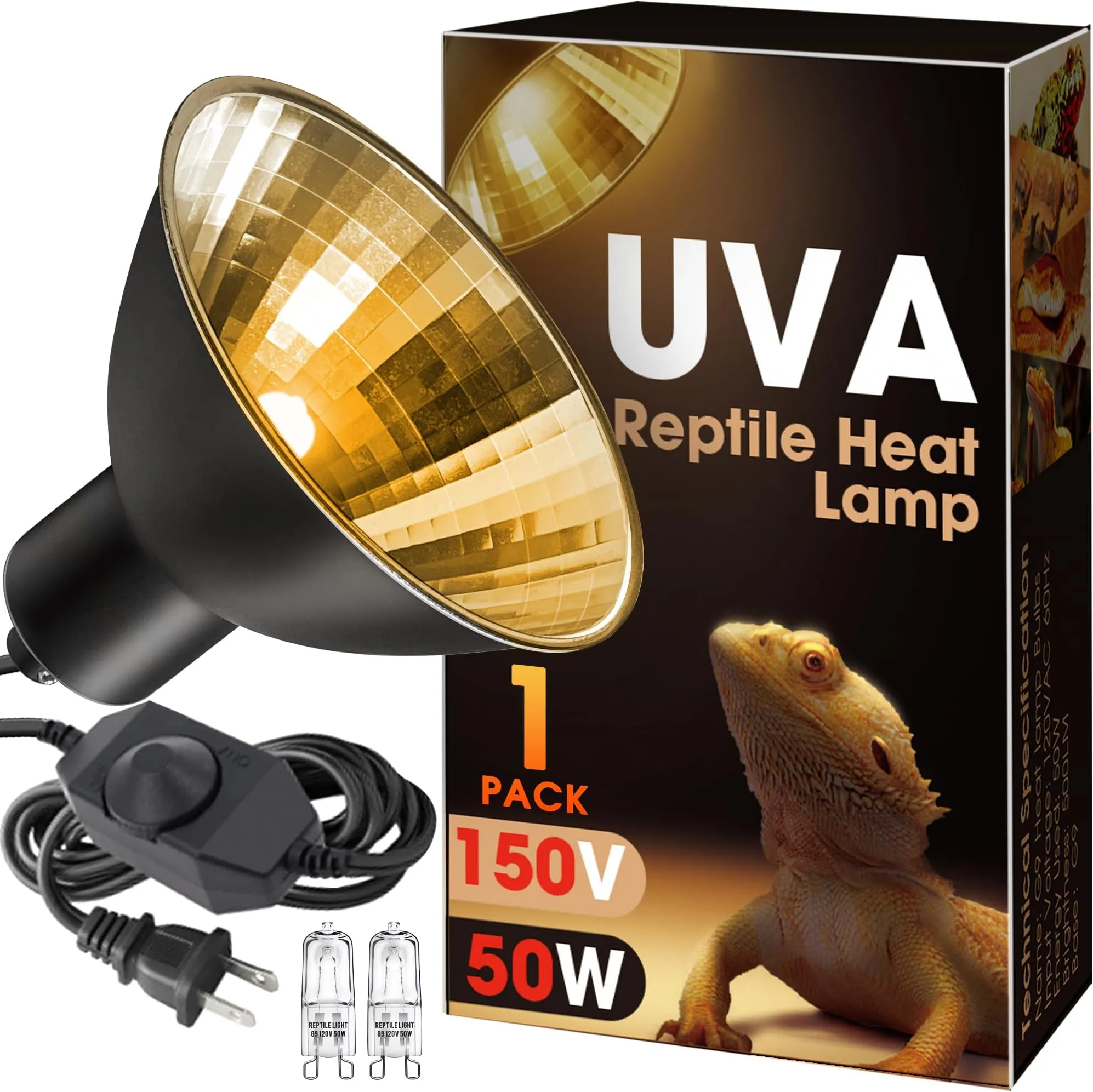 50W G9 Halogen Heat Bulb for Reptiles - Ideal Turtle Basking Lamp ...