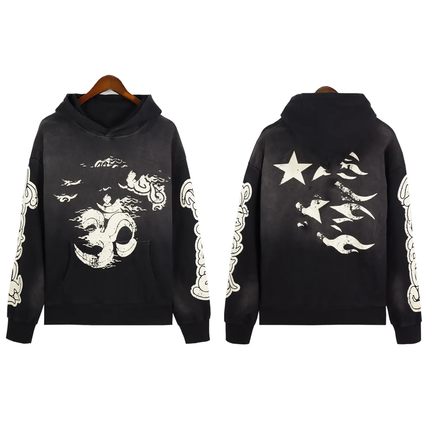 Hellstar Graffiti Foil Print Hoodie For Men Designer Graphic Graphic ...