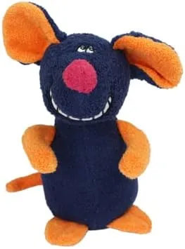 Deedle Dude 8-Inch Blue Singing Mouse Plush Dog Toy for Medium Breeds ...