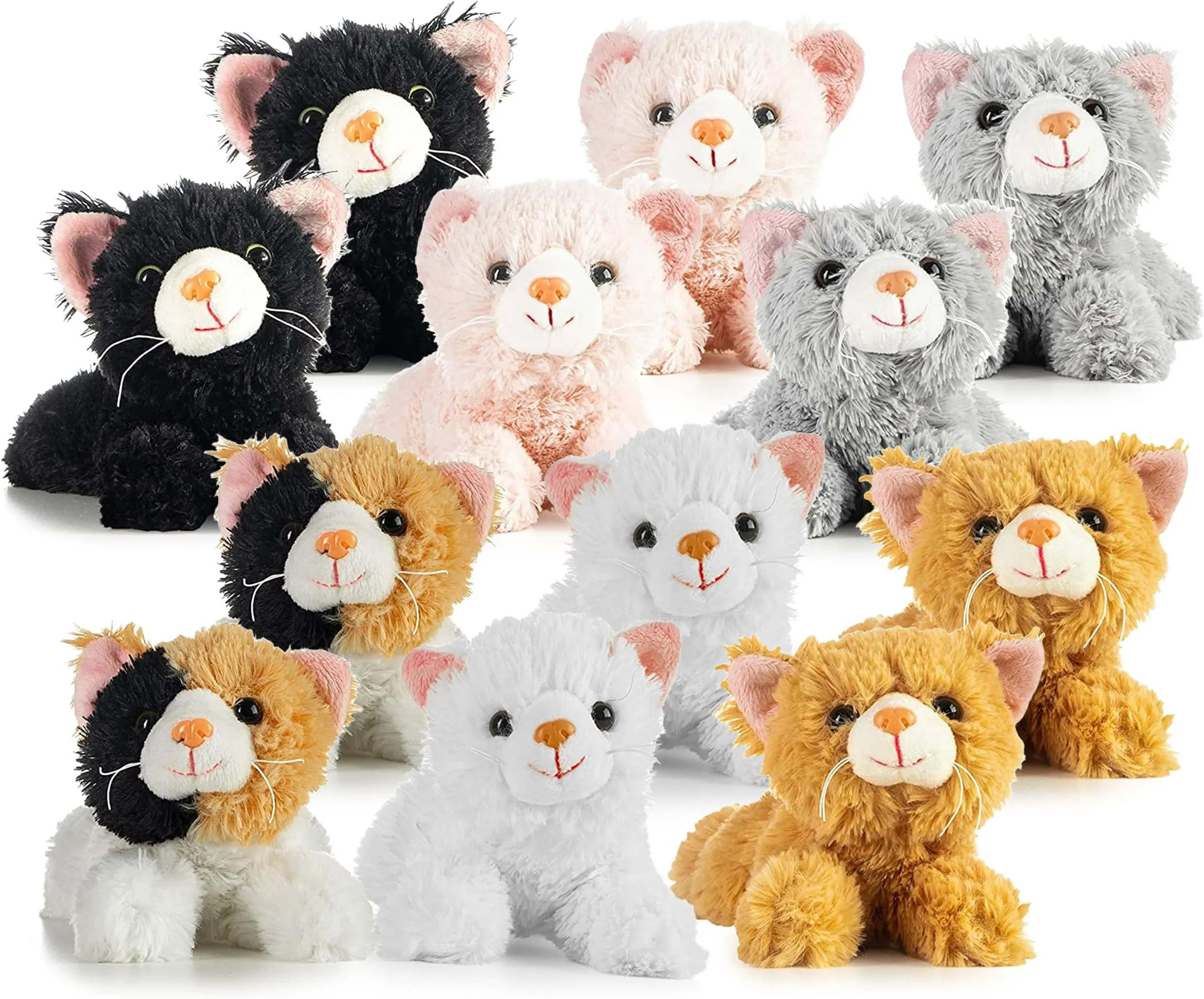 Realistic Looking Stuffed Cats - 6 Inch Plush, 12-Piece Set - Shop Now ...