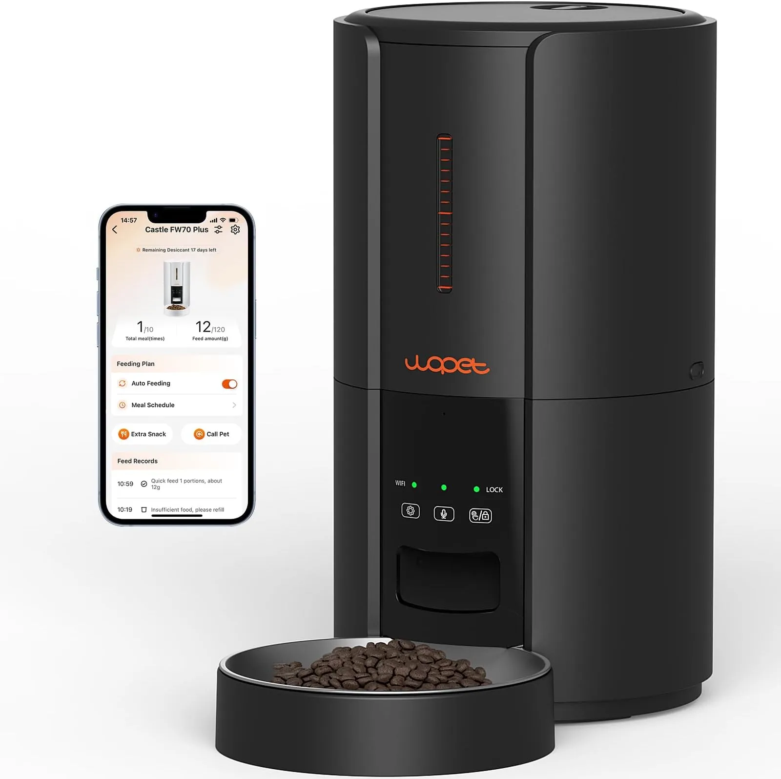 5L Smart Pet Feeder - WiFi & 5G Enabled, Automatic Cat Feeder with App ...