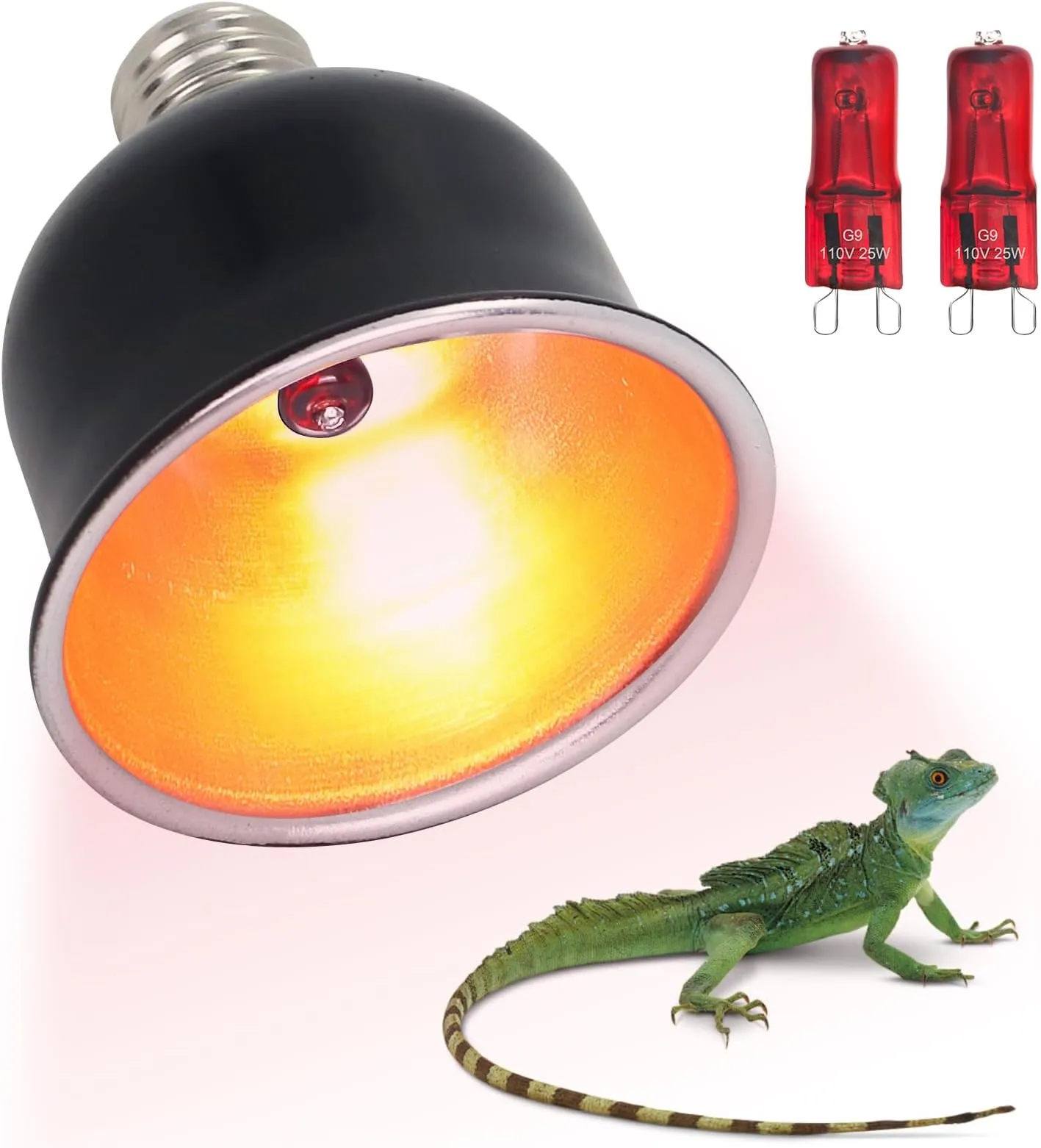 Reptile Heat Lamp Fixture with G9 Bulb - UVA Basking Light for Turtles ...