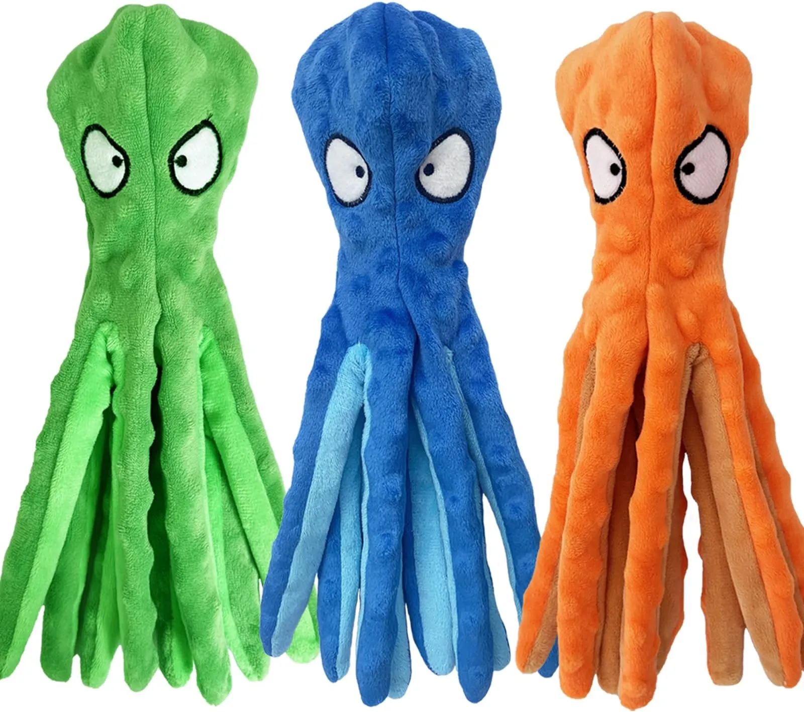 Squeaky Octopus Dog Toys 3-Pack - Plush, Crinkle, & Durable! Keep Your ...