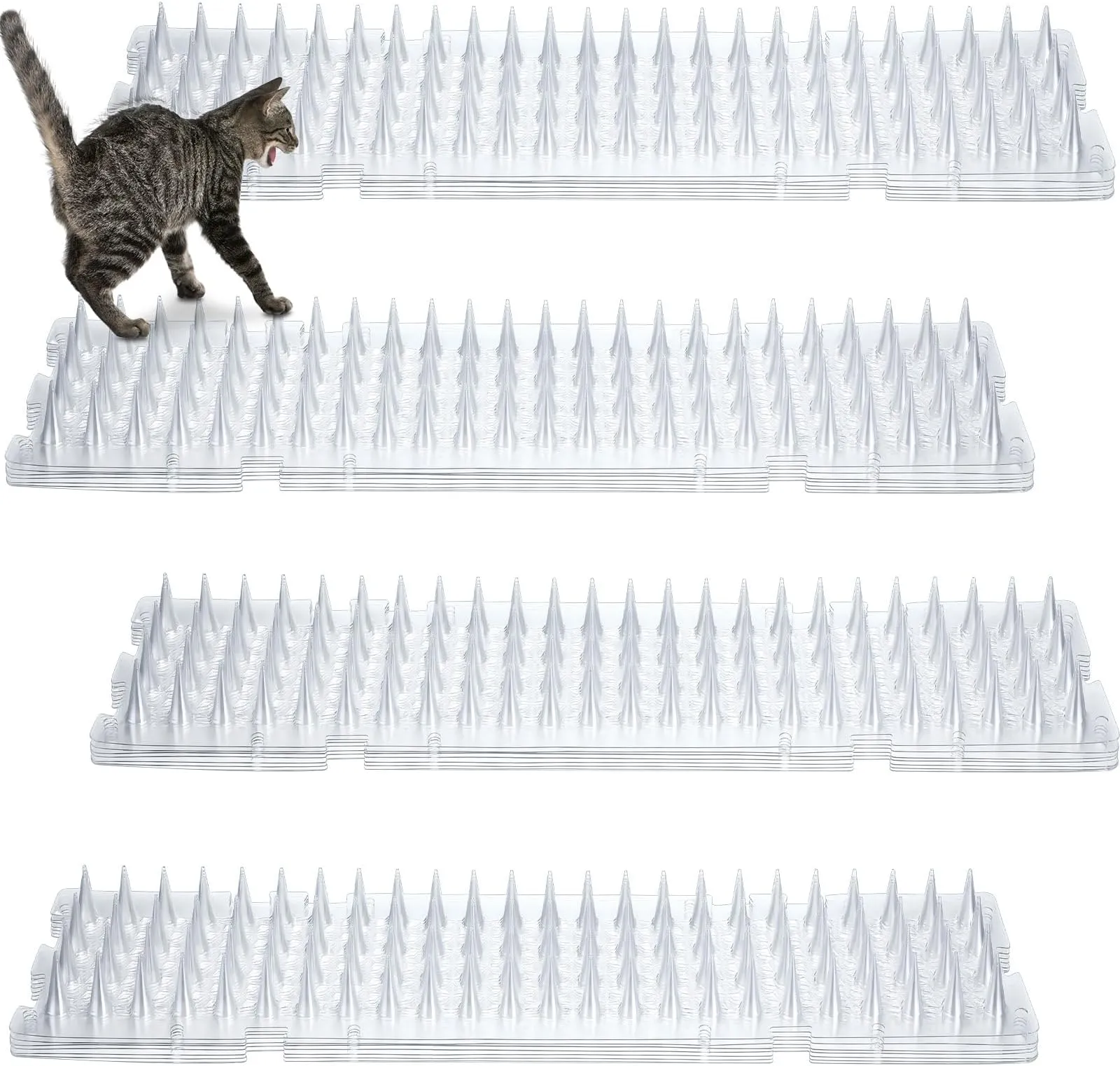 Clear Pet Deterrent Mat 24 Pack - Indoor & Outdoor Cat Spikes for ...