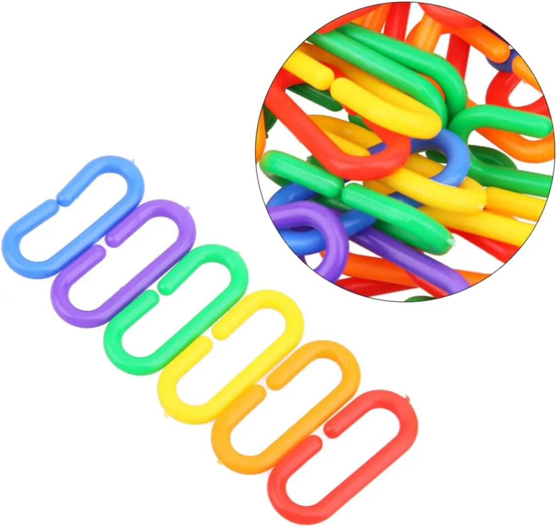 Bird Toys Set: Parrot Chew Toys, C-Clips & Bite Chain Links ...