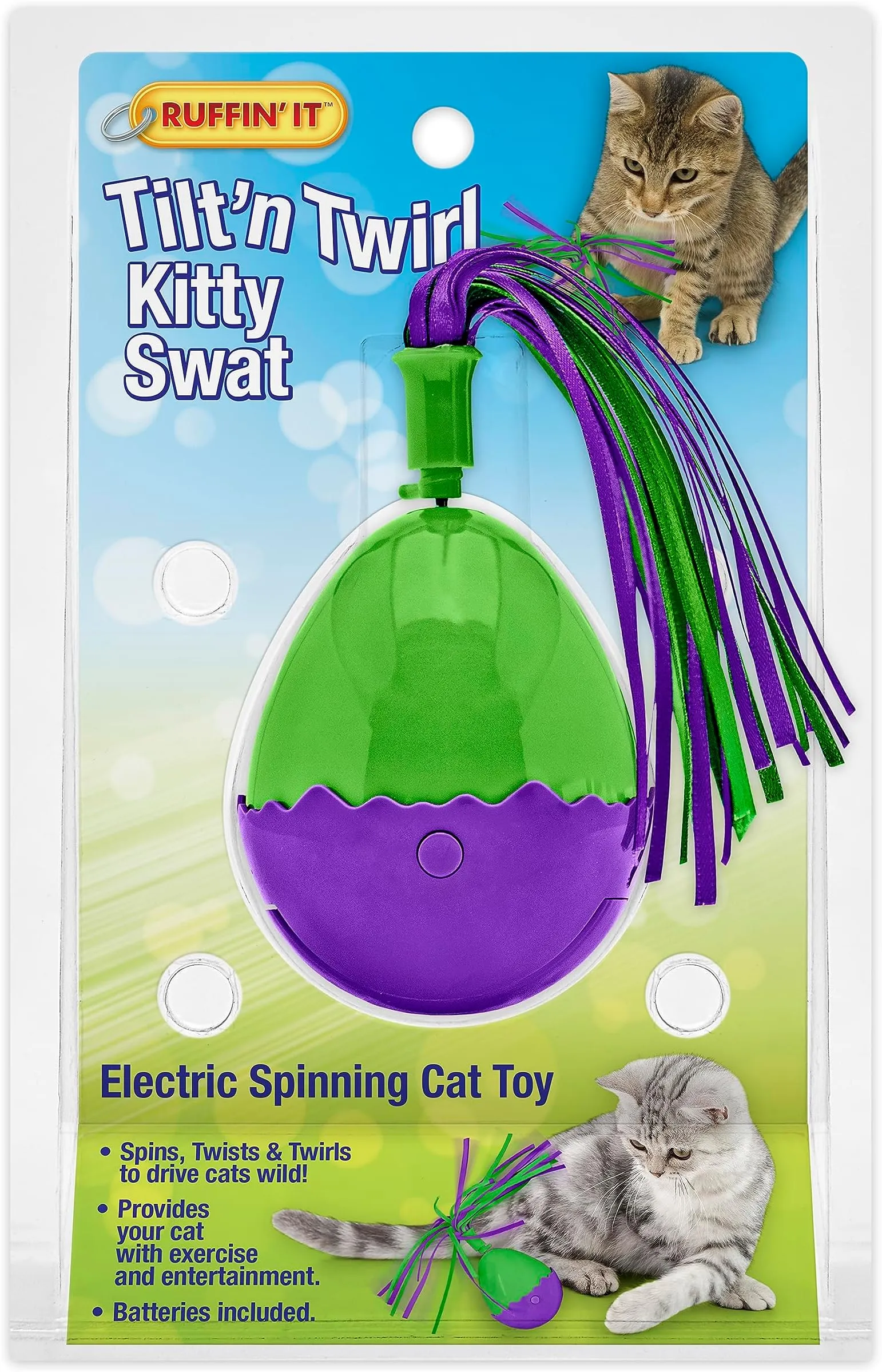 Tilt 'n Twirl Kitty Swat Electric Spinning Cat Toy with Batteries ...