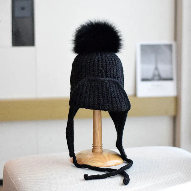 Cozy Kids Wool Beanie with Fun Trim - Warm & Stylish Ball Beanies for ...