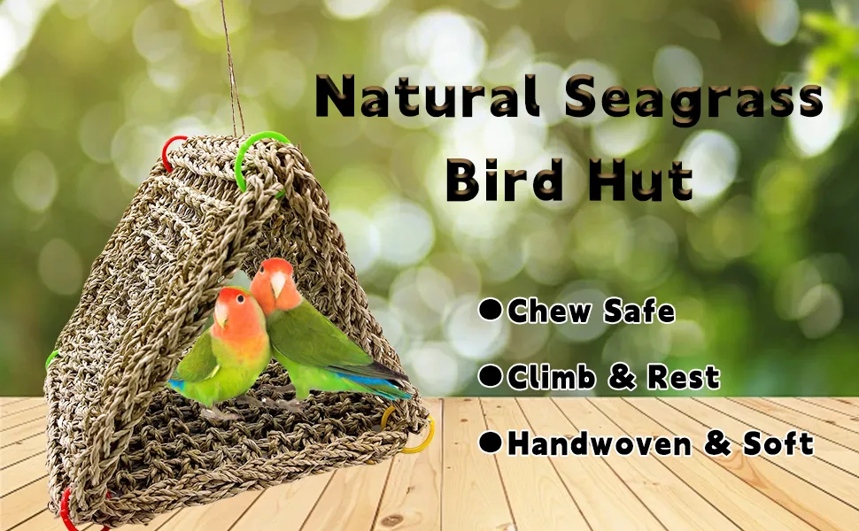 DHgate.com:3-Piece Seagrass Bird Hammock Tent with 9.8" Mats - Parrot ...