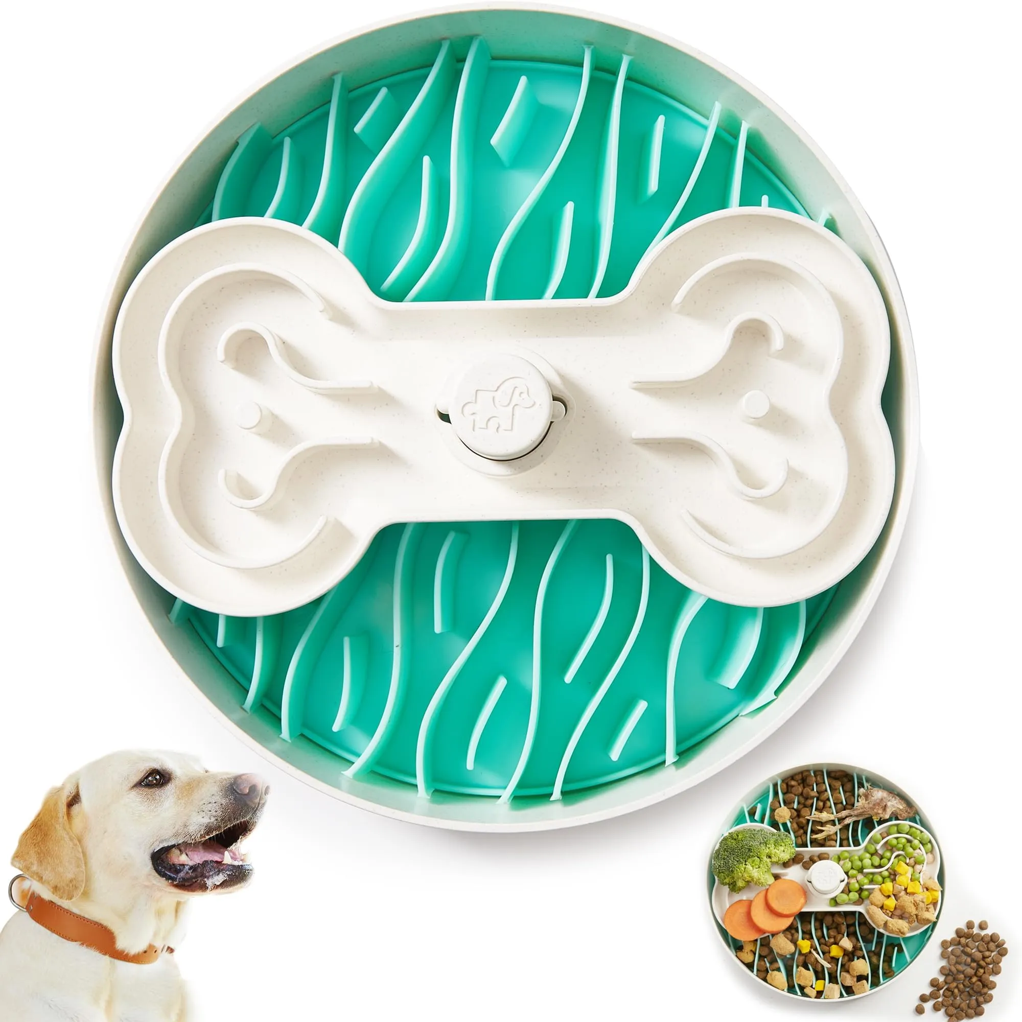 Interactive Dog Food Puzzle Bowl: Slow Feeder for Large Dogs, Promotes ...