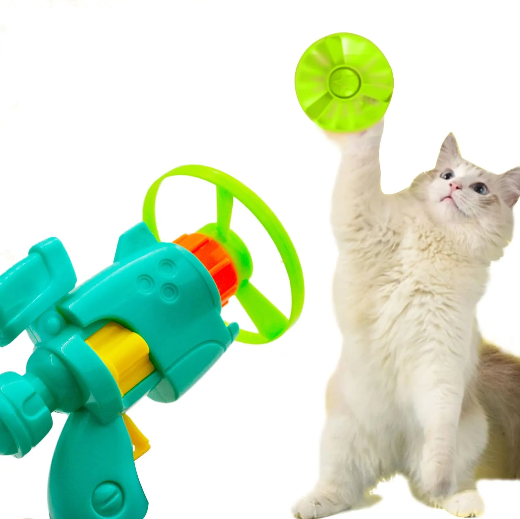 Interactive Cat Fetch Toy Gun - Fun Flying Propellers! Best Seller Cat ...