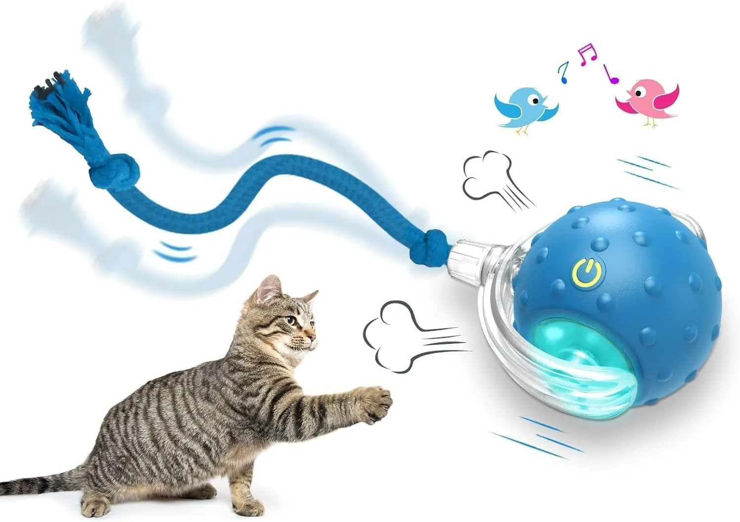 DHgate.com:Interactive Blue Cat Toy Ball - Motion Activated Chirping ...