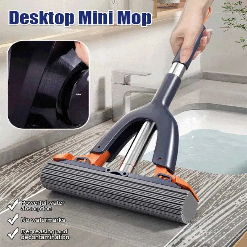 Handheld Sponge Mop: Mini Absorbent Cleaning Tool For Bathroom, Desktop ...
