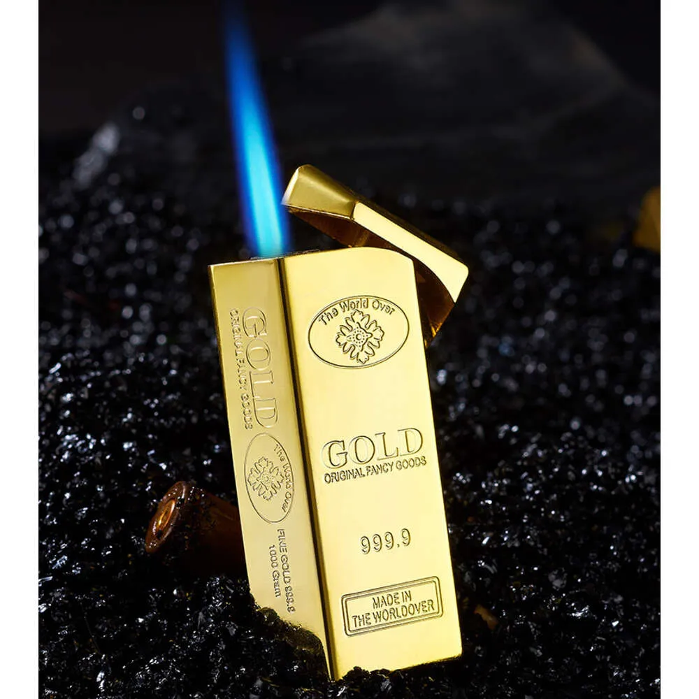 Wholesale Gold Bar Model Metal Butane Without Gas Windproof Cigarette ...