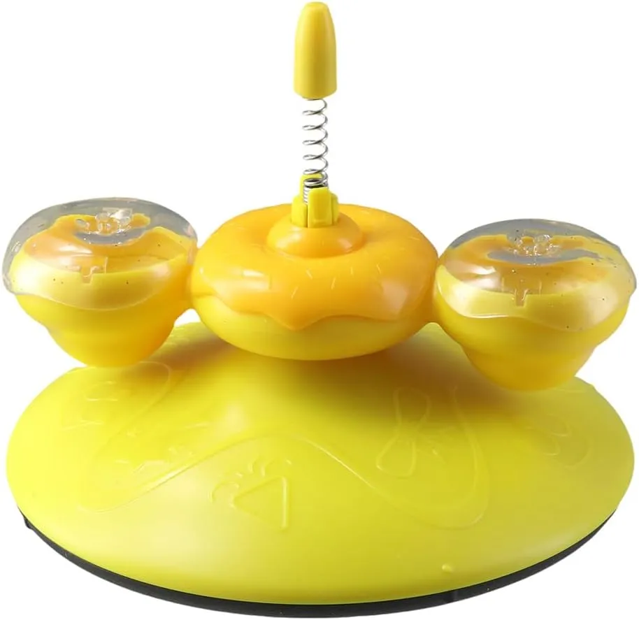 Interactive Donut Cat Toy with Glow Ball & Catnip - Fun Cat Stick Toys ...